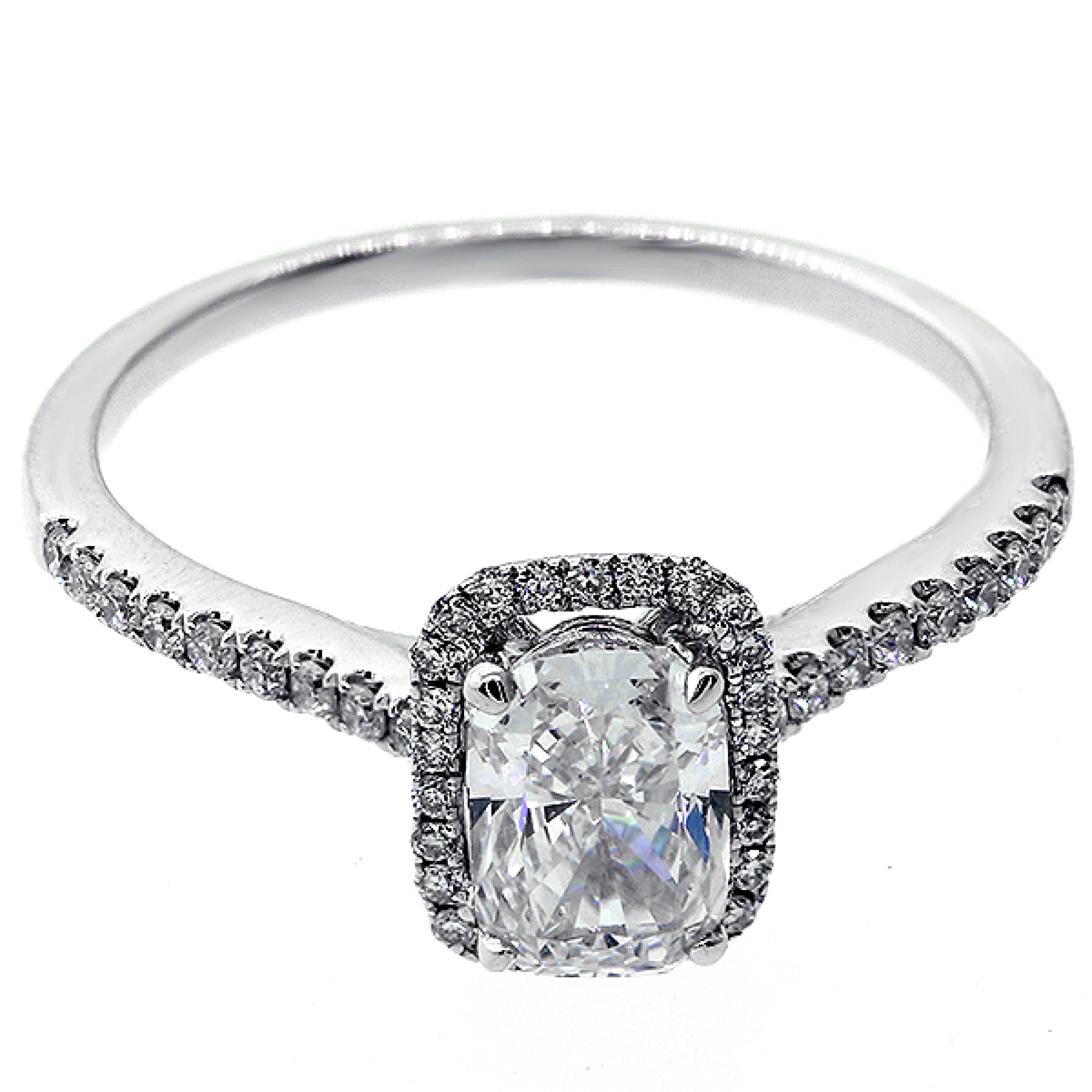 1.27 Cts Radiant Cut Diamond Engagement Ring set in 18K 1.27 Cts Radiant Cut Diamond Engagement Ring set in 18K
