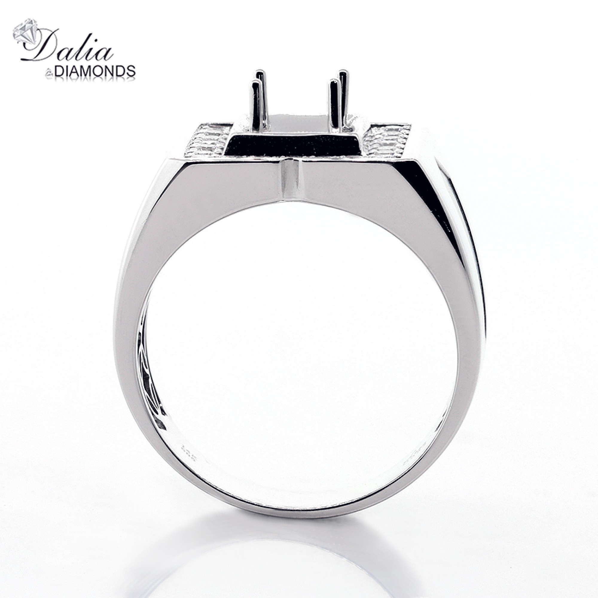 0.54 Cts Round Cut Diamond Men's Ring Set in 14K White Gold,Cheap ...
