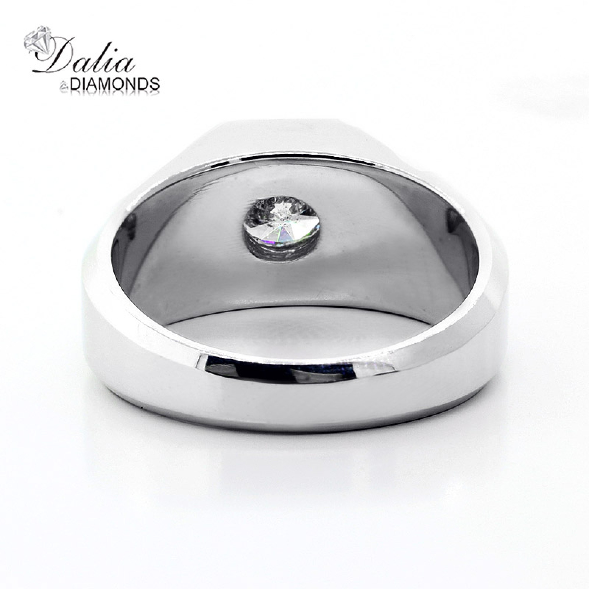 1.00 Ct Round Cut Diamond Men's Ring set in 14K White Gold,Cheap ...